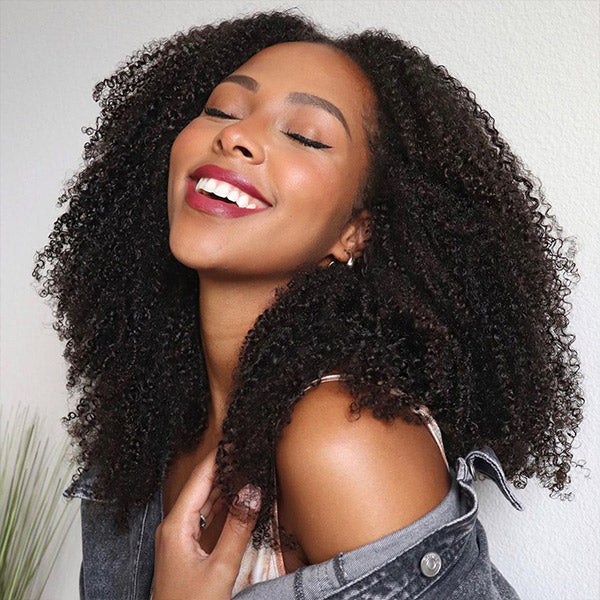 [Clearence Sale] 4X6 Kinky Curly Pre cut HD Lace Curly Style Human hai